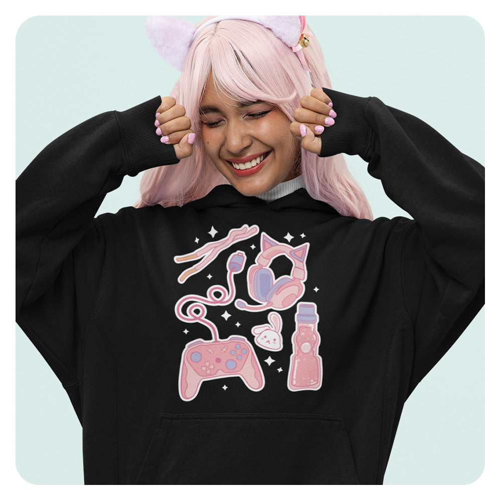 Gamer Girl Icons Hoodie – The Kawaii Syndicate